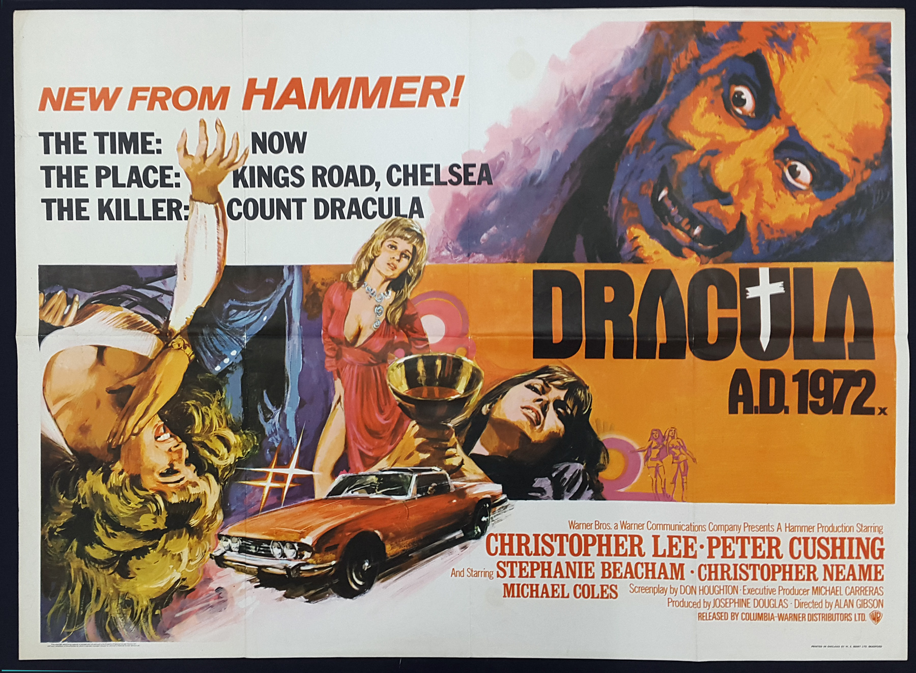 DRACULA A.D. 1972 (1972) Original Vintage Hammer Horror Uk Quad Film ...