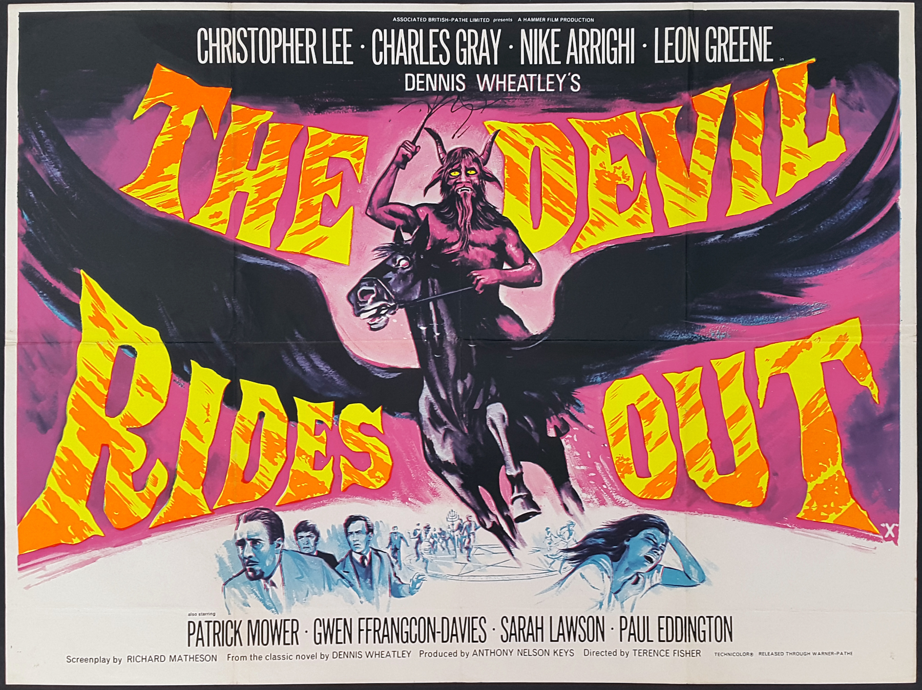 THE DEVIL RIDES OUT (1968) Hammer Horror Classic UK Quad Film Poster ...