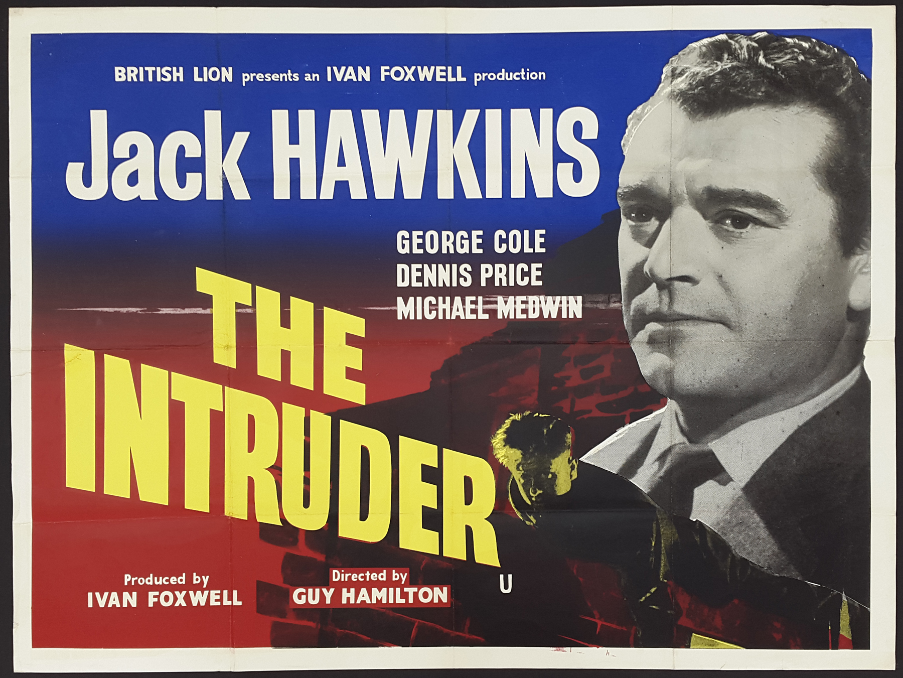 THE INTRUDER (1953) Original Vintage Uk Quad Film Movie Poster ...