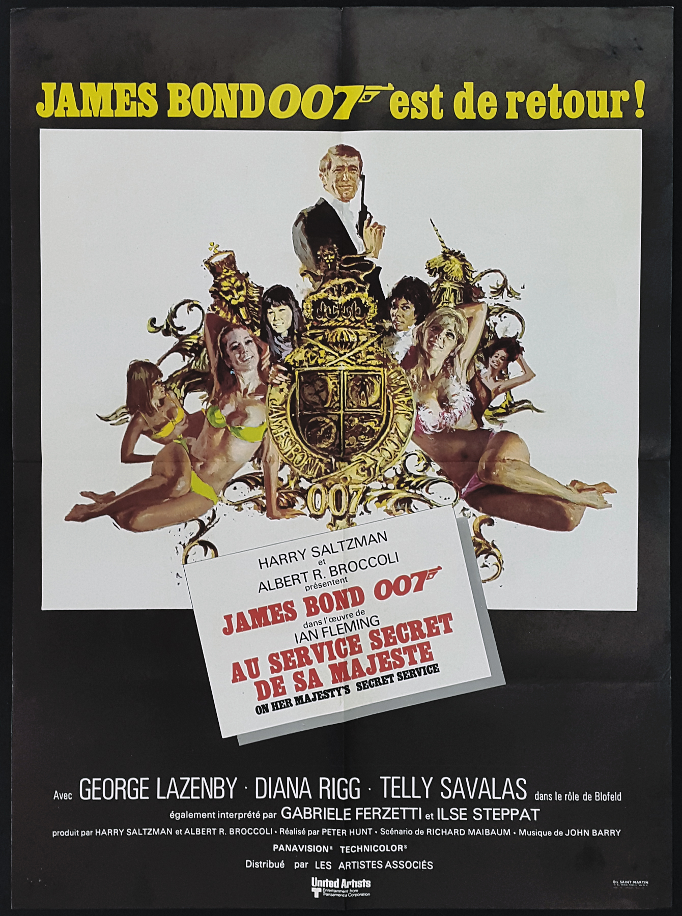 ON HER MAJESTY'S SECRET SERVICE (1970) Original Vintage French Affice ...