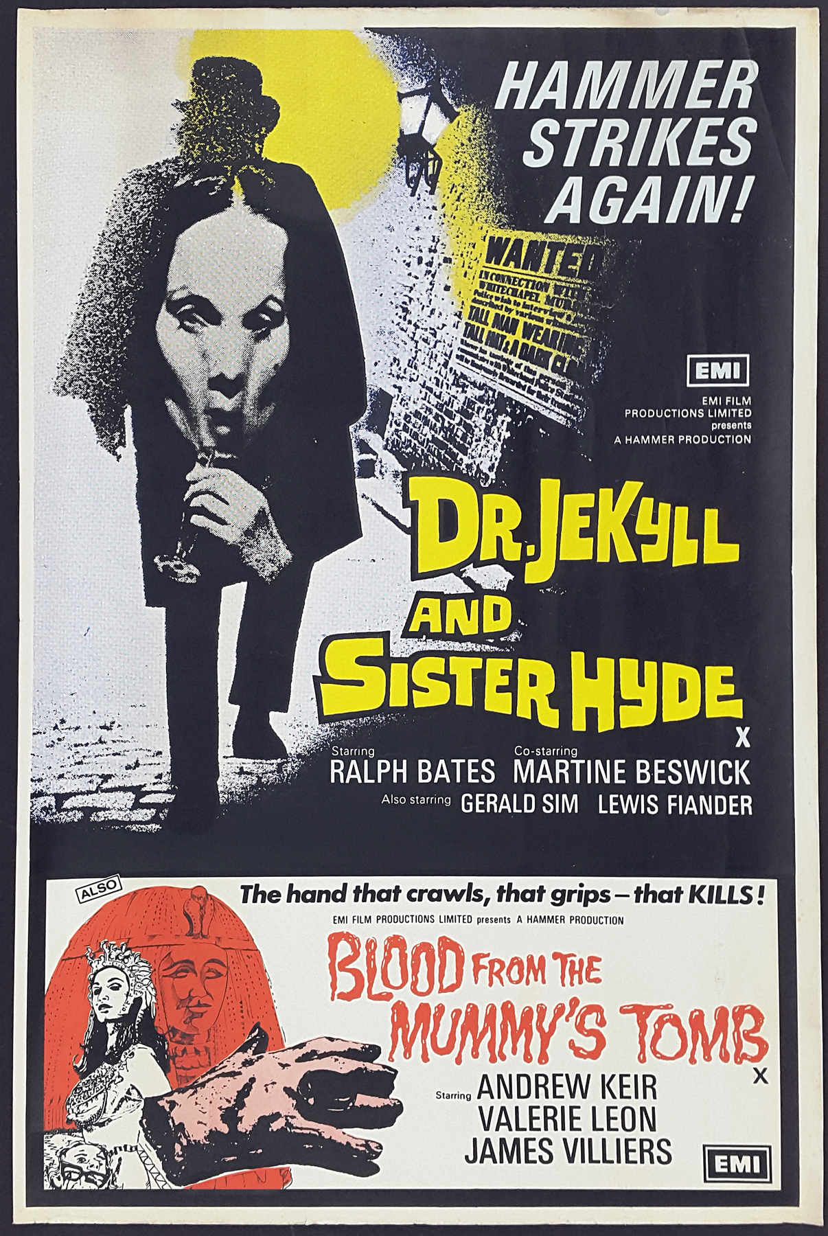 DR JEKYLL & SISTER HYDE / BLOOD FROM THE MUMMY'S TOMB (1971) Hammer ...