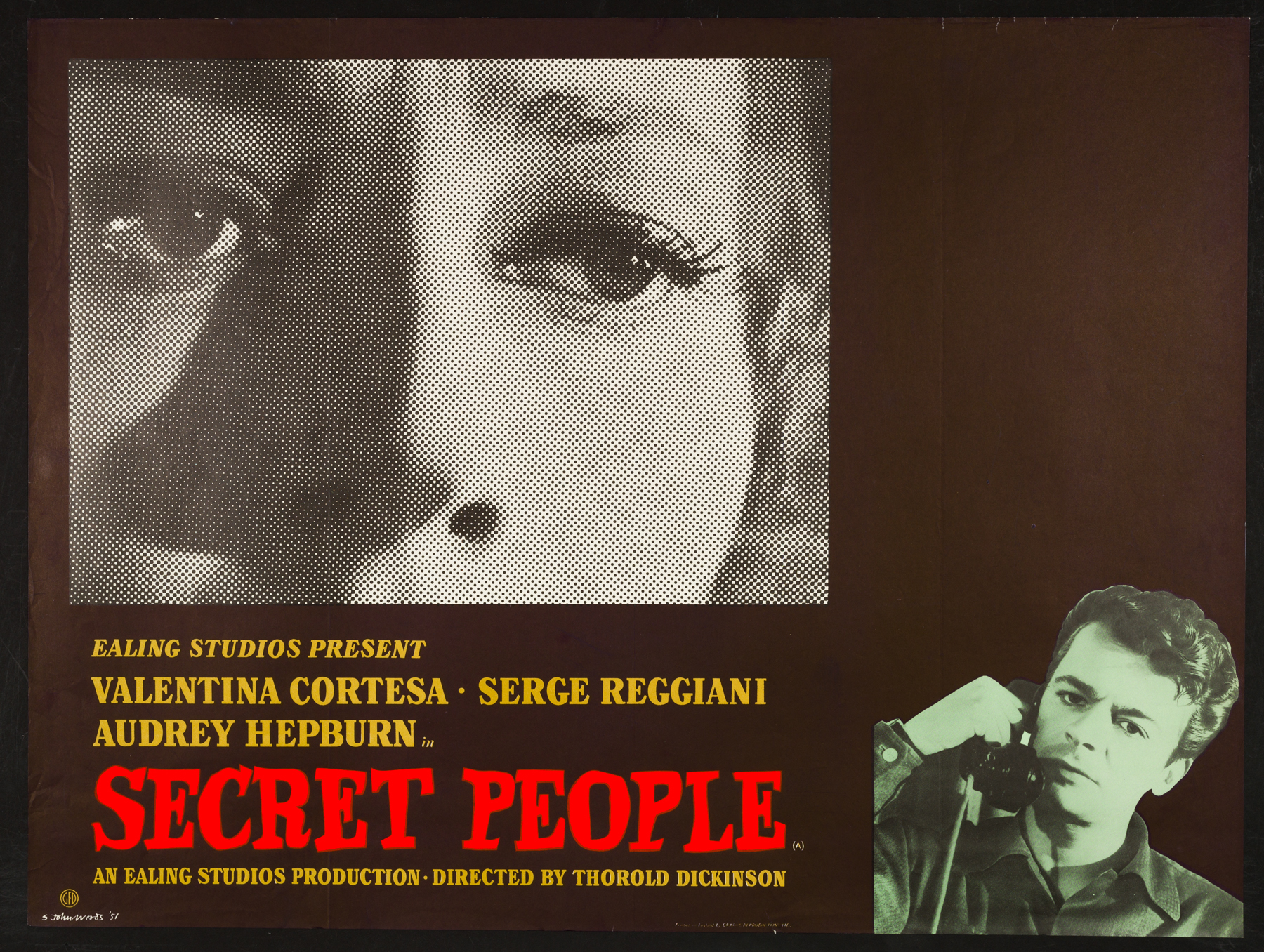 SECRET PEOPLE (1952) Original Vintage Ealing Audrey Hepburn UK Quad ...