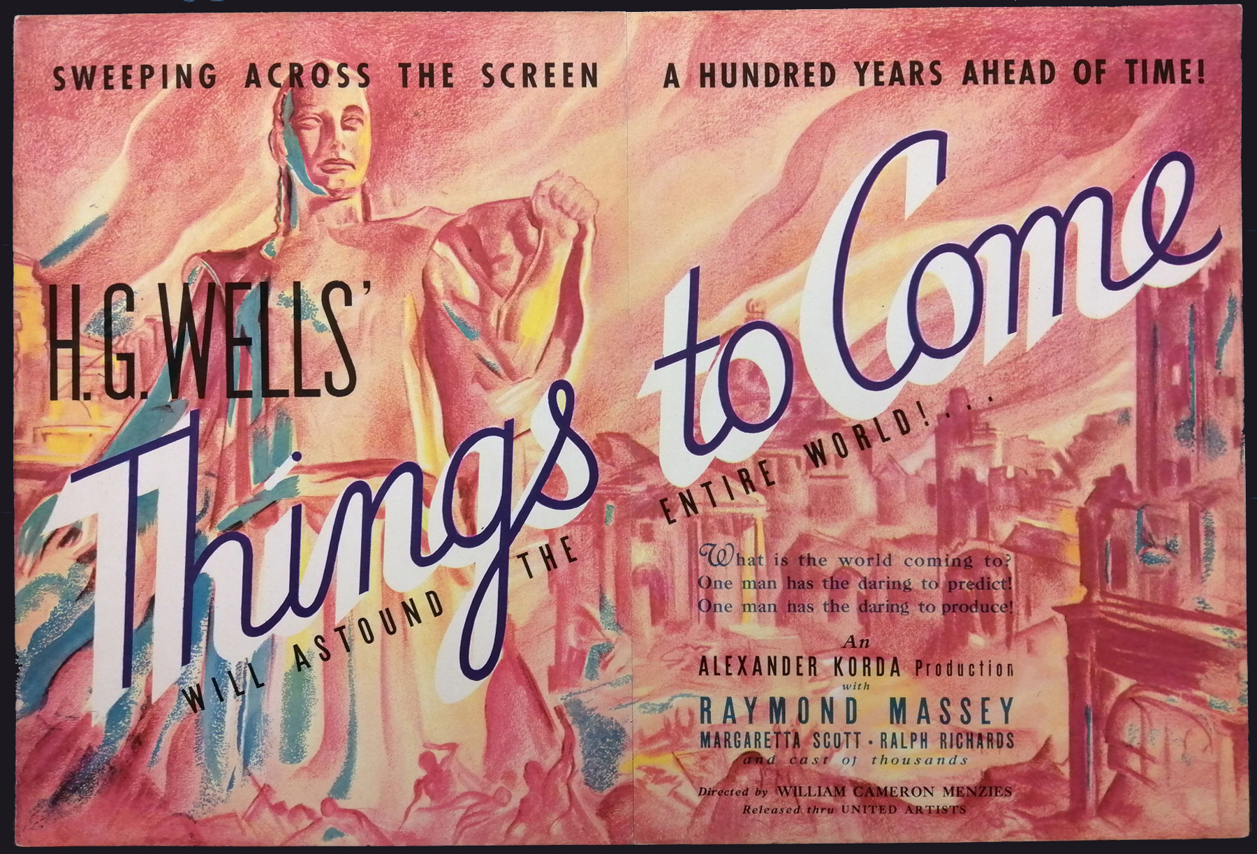 THINGS TO COME (1936) Original Vintage British Film Movie Poster ...