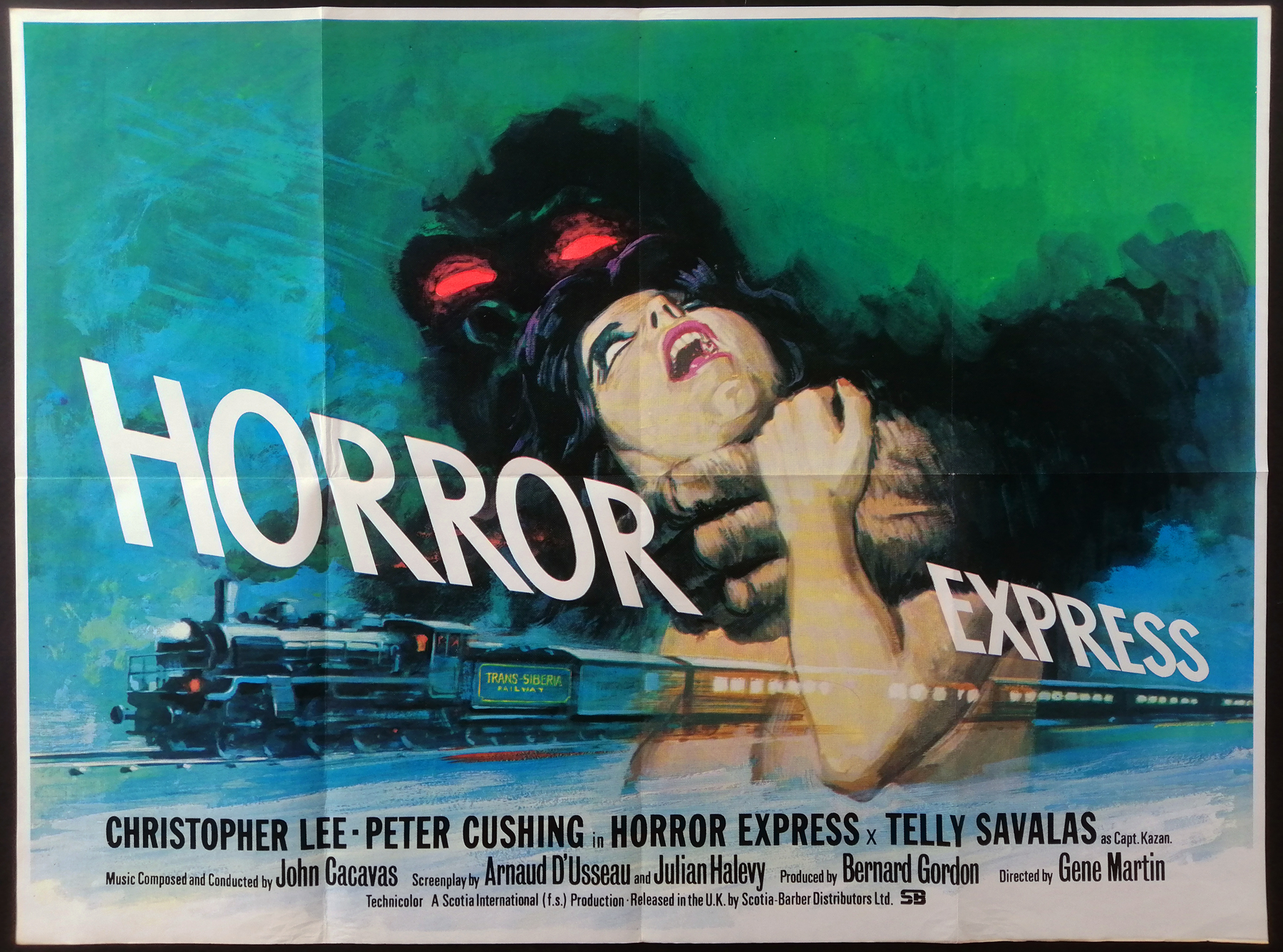 HORROR EXPRESS (1972) Original Vintage Christopher Lee Peter Cushing UK ...