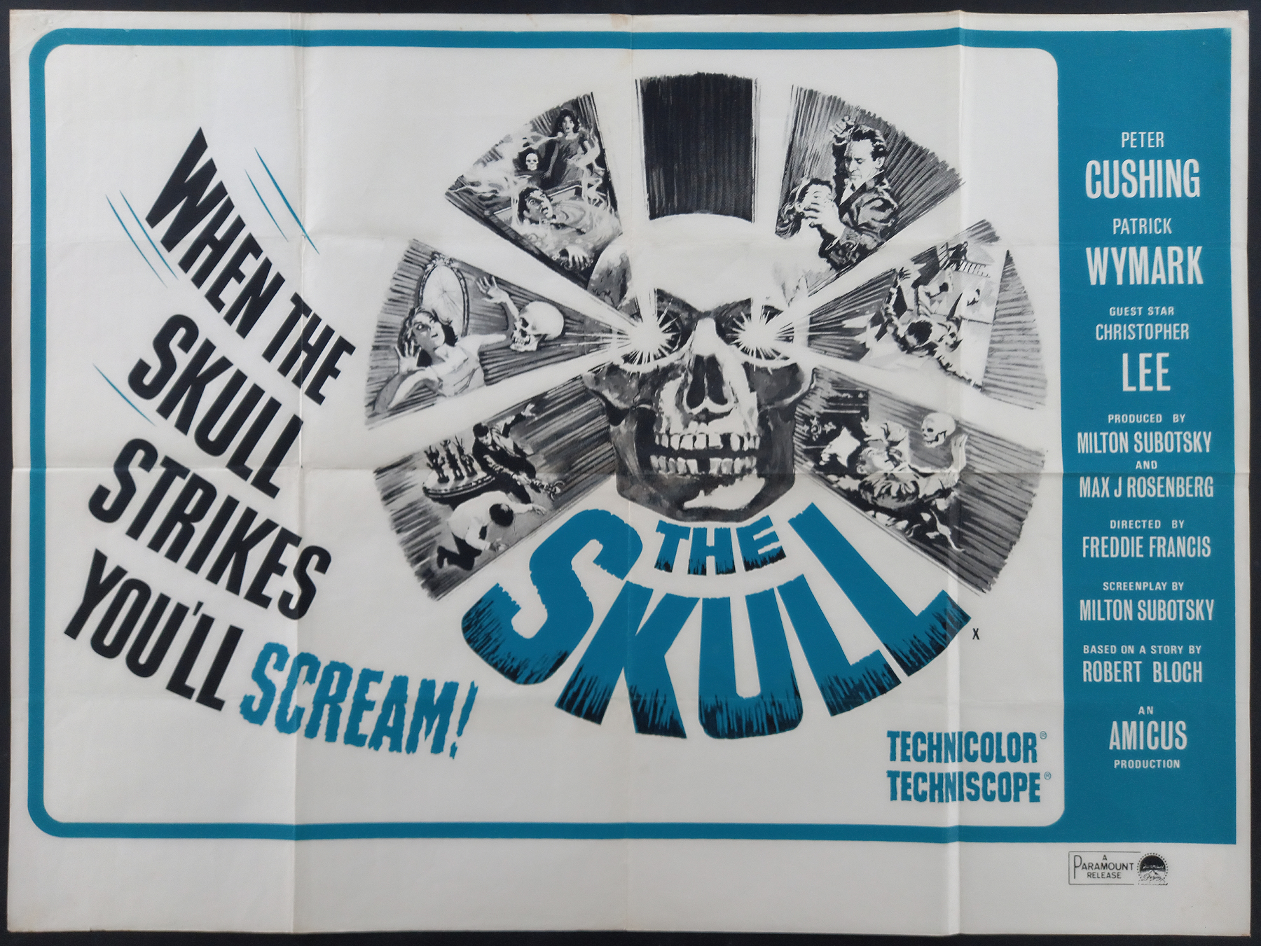 THE SKULL (1965) Original Vintage Amicus Hammer UK Quad | Picture ...