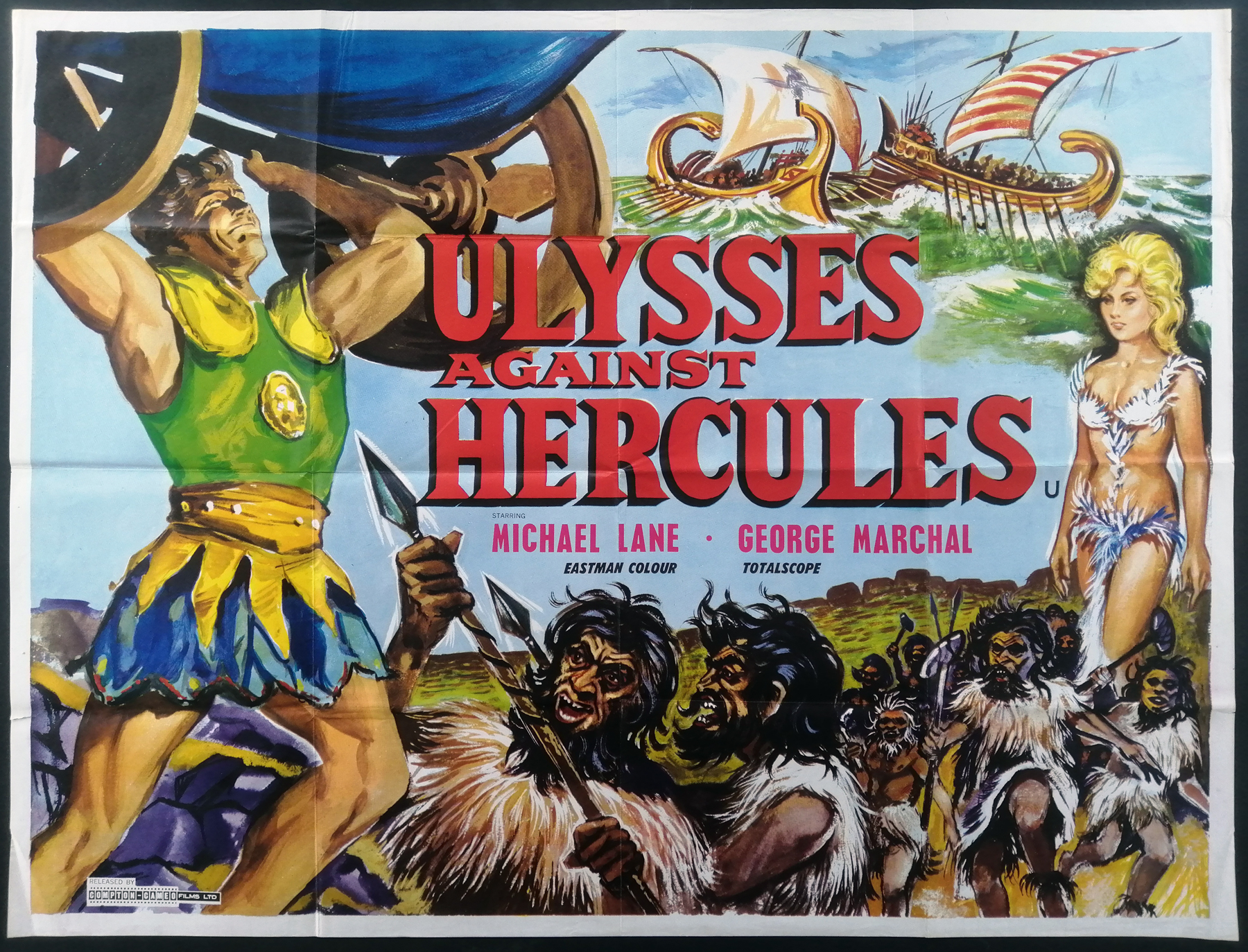 ULYSSES AGAINST HERCULES (1962) Cameo Compton Tigon Original Vintage UK Quad Film Movie Poster ...