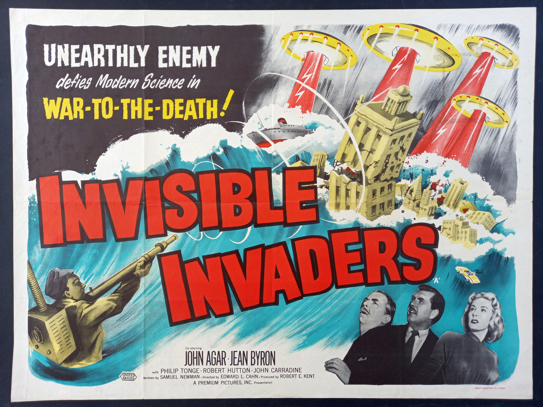 INVISIBLE INVADERS (1959) Original Vintage Movie Film Quad Poster ...