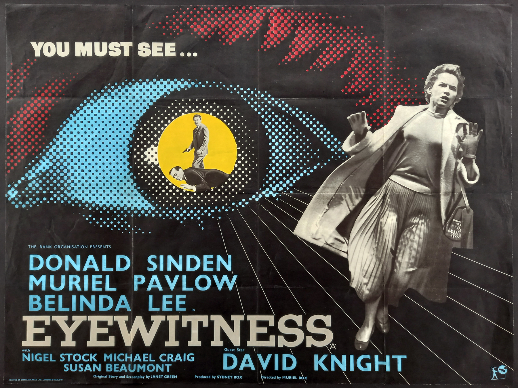 EYEWITNESS (1956) Original Vintage Cinema UK Quad Film Movie Poster ...