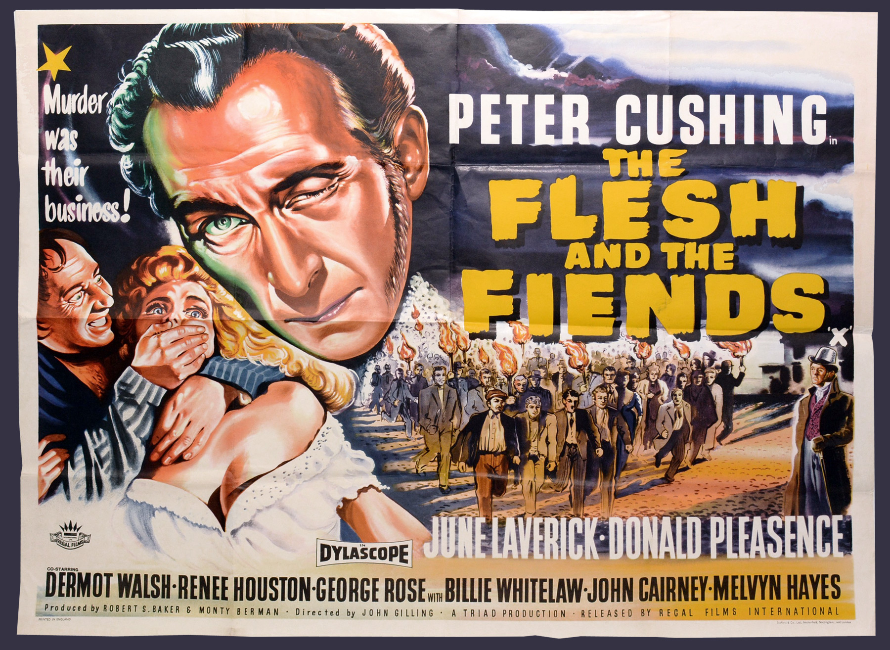 FLESH & THE FIENDS (1960) Original Vintage UK Quad Fikm Movie Cinema ...